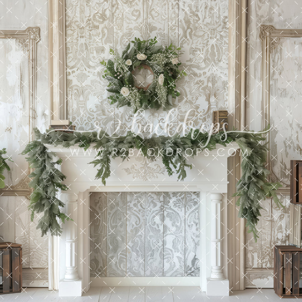 Whitewash Mantel – r2backdrops