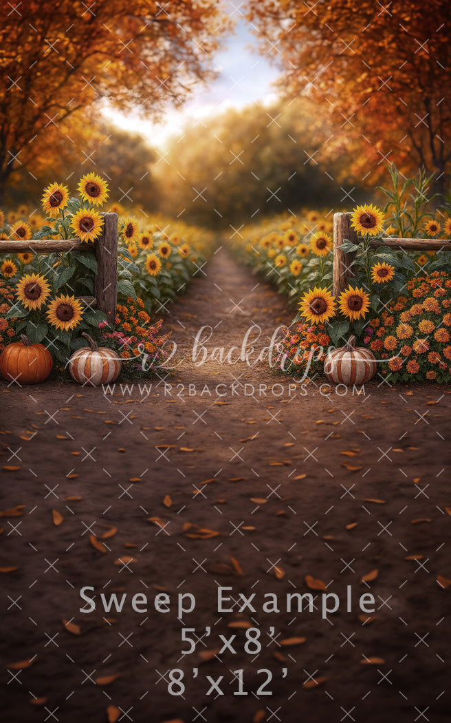 Fall Sunflower Foliage (Optional Sweep) – r2backdrops